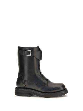 Alexander McQueen Womens Leather Boots Black