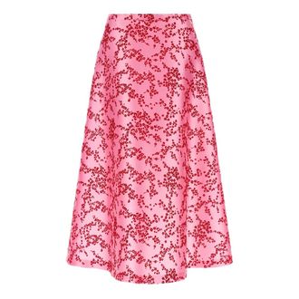Alberta Ferretti Floral Mikado A-Linien Midirock - - Skirts - Damen - Rosa - L