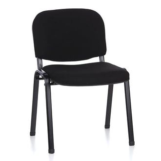 hjh OFFICE Chaise De Visiteur Empilable XT 600 Chaise de Conf&eacute;rence, Si&egrave;ge Confortables Peu Encombrant Bureau Salle de R&eacute;union Espace de R&eacute;ception, Tissu Noir