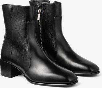 Jimmy Choo London Pebbled Leather Boots - Black