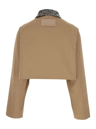 Msgm Womens Jacket Beige Cotton Coat