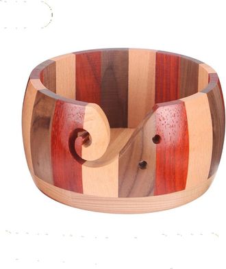 Generic Garnschalenhalter aus Holz, Mehrfarbig, Aufbewahrungsorganisator for Kunsthandwerk for Stricken und H&auml;keln, runder Wollkorb mit Wirbelausschnitt(Style
