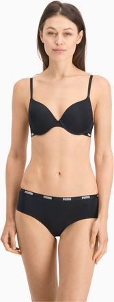 Puma Lot de 2 slips br&eacute;siliens en microfibre PUMA Femme, V&ecirc;tements, Noir, 2