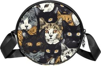 Generic Petit sac &agrave; bandouli&egrave;re rond pour femme, petit sac &agrave; bandouli&egrave;re avec fermeture &eacute;clair et bretelles r&eacute;glables style d&eacute;contract&eacute; pour femmes et filles