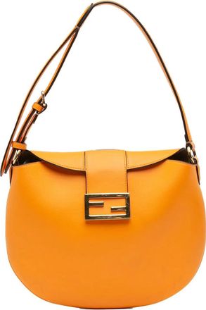 Fendi Hobo Bags - Small Leather Croissant Hobo Bag - Gr. unisize - in Orange - f&uuml;r Damen