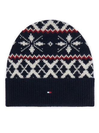 Tommy Hilfiger M&uuml;tze Th Flag Fairisle AM0AM14860 Dunkelblau