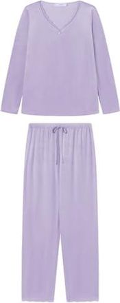 Women'secret Pijama de Manga Larga Pantalón Largo Colección Soft Touch Pyjama, Rose pâle, S Femme