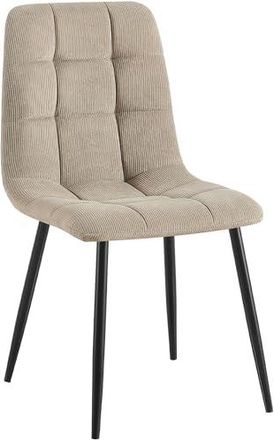 Clp Chaise de Salle &agrave; Manger Antibes I Chaise de Cuisine avec rev&ecirc;tement en Velours c&ocirc;tel&eacute; surpiqu&eacute; I Peut Supporter jusqu&agrave; 150 kg, Couleur:Taupe