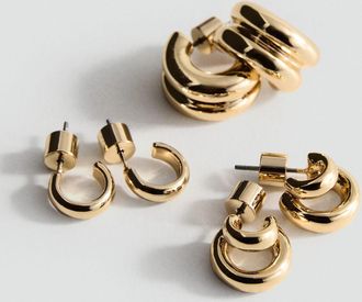 Mango Set mit kombinierten Creolen gold - Damen - Einheitsgröße - MANGO