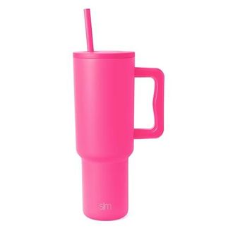 Simple Modern Thermobecher mit Strohhalm und Griff | Isolierter Edelstahl-Trinkbecher Eiskaffee-Reisebecher | Geschenke f&uuml;r Frauen und M&auml;nner | Trek | 1180ml | Rasp