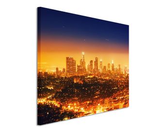 Paul Sinus Art XXL Fotoleinwand 120x80cm Urbane Fotografie - Los Angeles bei Nacht, Kalifornien, USA auf Leinwand exklusives Wandbild moderne Fotografie f&uuml;r ihre Wan
