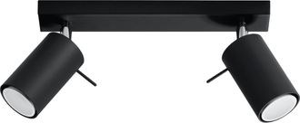 Sollux Lighting Deckenlampe Deckenleuchte Deckenstrahler Stahl 2 Flammig Schwarz RING