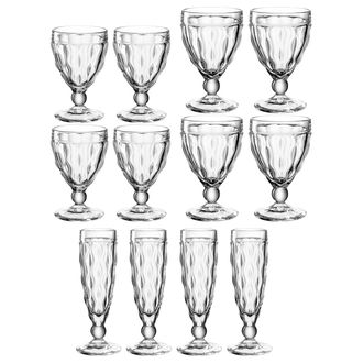 Leonardo Leonardo Brindisi Kelch-Glas 12 er Set, Weißwein-, Rotwein- und Sekt-Gläser, spülmaschinenfeste Kelch-Gläser, Champagner- & Wein Gläser, 021598