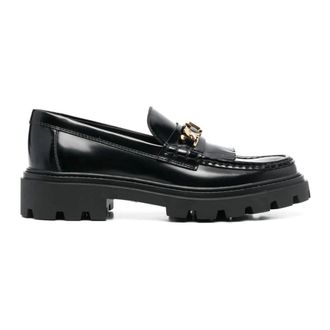 Tod's Schwarze Lederloafers mit Fransen - - Shoes - Damen - Schwarzk - 39 1/2 EU