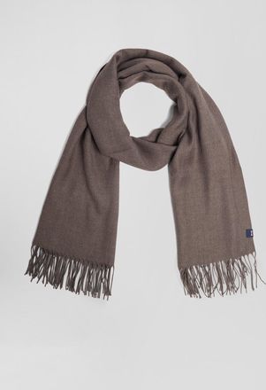 Eden Park Echarpe Unie Frang&eacute;e Marron