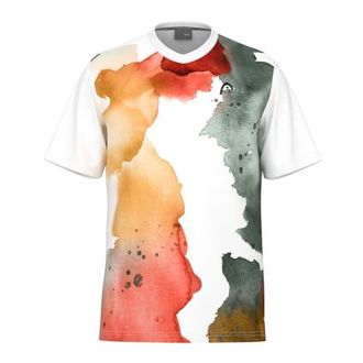 Head TOPSPIN T-Shirt pour Homme, imprimé Vision/Orange Alert
