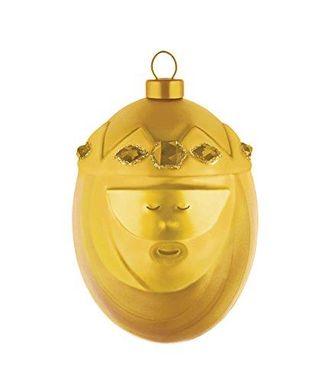 Alessi AMJ13 9 Melchiorre GD Heilig K&ouml;nig Melchior Weihnachtskugel, Handdekoriertes Geblasenes Glas, Gold