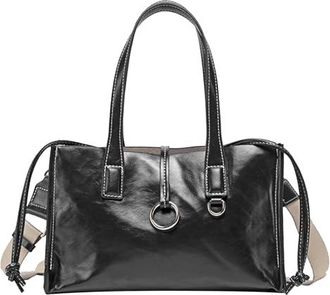Generic Sac fourre-tout d&eacute;contract&eacute; en cuir synth&eacute;tique pour femme, sac &agrave; bandouli&egrave;re tendance pour le travail, le shopping, les voyages au quotidien, Noir, 1