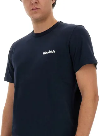 Woolrich Logo Cotton T-Shirt - Blue