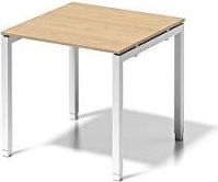Bisley Cito Schreibtisch, 650-850 mm höheneinstellbares U-Gestell, Metall, Mp396 Dekor Ahorn, Gestell Verkehrsweiß, 80 x 80 x 85 cm