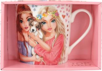 Depesche 12907 TOPModel Velo Fleur - Tasse mit Model Motiv, Blumen und Goldaufdruck, Trinkbecher aus Porzellan mit Henkel, F&uuml;llmenge ca. 300 ml