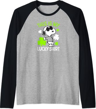 Peanuts St Pattys Day Glückliches Hemd Raglan