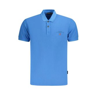 Napapijri Blaues Baumwoll Herren Polo Shirt - - Tops - Herren - Blau - S