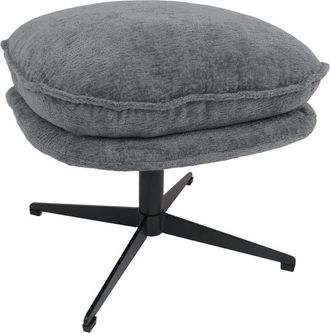 Hhg [NEUWERTIG] Hocker mit Polster HHG-704, Sitz-/Fu&szlig;hocker Fu&szlig;ablage Ottomane Stoff/Textil Chenille (370 g/m&sup2;) grau