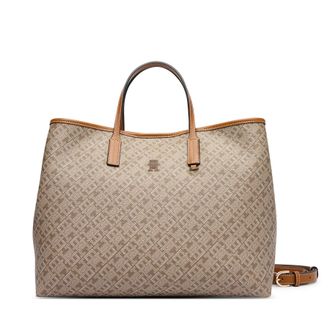 Tommy Hilfiger Handtasche Tommy Hilfiger Th Monoplay Satchel AW0AW19173 Beige