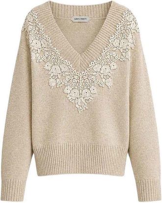 Alberta Ferretti Rundhalspullover - Wei&szlig;