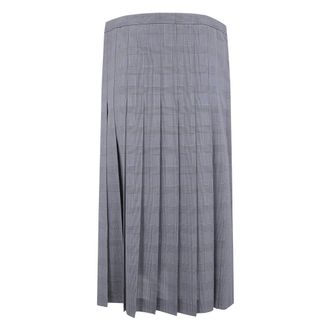 Junya Watanabe Jupe pliss&eacute;e &agrave; carreaux Prince de Galles - Femme - Jupes - Gris - Taille: 40 FR