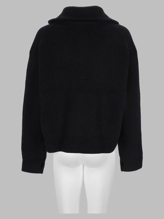 STUDIO NICHOLSON Wool Zip Cardigan - Black