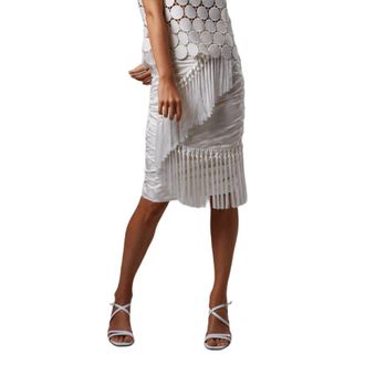 Moskada Cremefarbener Fransenrock - 42 - - Skirts - Damen - Wei&szlig; - M
