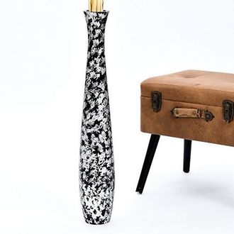 Leewadee Leewadee Grand Vase A Poser Au Sol pour Branches D&eacute;coratives De Pampa, Vase en Bois De Manguier, 65 cm, Argentin