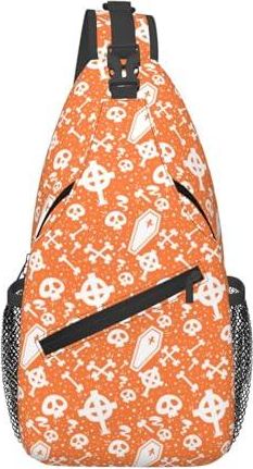 Generic Cr&acirc;ne De Cercueil DHalloween De Dessin Anim&eacute; Sacoche Bandouliere L&eacute;ger Pochette Epaule Antivol Sac &Agrave; Bandouli&egrave;re Pour Homme Femme Quotidien