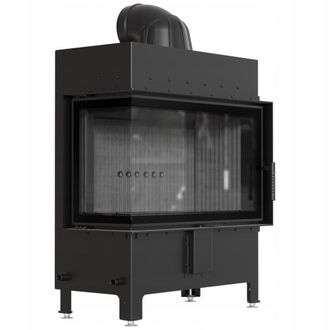 Kratki Kamin aus Stahl 12 kw Lucy Links fi 200 Schwarz Kamineinsatz BImSchV Stufe 2 EEK A