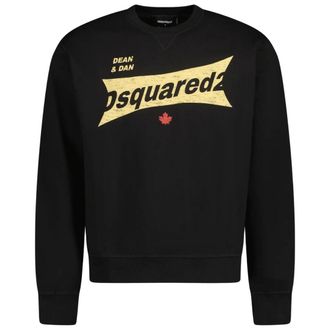Dsquared2 Cool Fit Logo Schwarzer Pullover Mit Rundhalsausschnitt