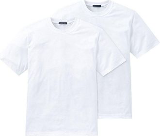 Schiesser T-Shirt Essentials (2-tlg) mit Rundhals-Ausschnitt, formstabil, verstärkte Halsnaht, im 2er Pack