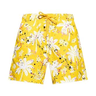 Palm Angels Homme, Maillots de bain, Multicolore, Taille: M Tropical Print Swim Trunks