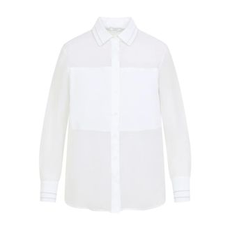 PESERICO Femme, Blouses et Chemises, Blanc, Taille: 34 FR Chemise en coton et soie