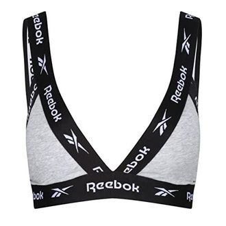 Reebok Dotty Brassi&egrave;re Femme sans Armature en Coton Confortable | Maintien L&eacute;ger Crop Top Fitness | Soutien Gorge Doux Usage Quotidien Style Polyvalent D&eacute;con
