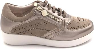 Stonefly Stonefly, Femme, Chaussures, Beige, Taille: 36 EU Baskets en cuir lamin&eacute;