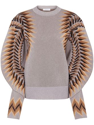 Paco Rabanne pull à motif jacquard - Gris