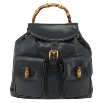 Gucci Sac &agrave; dos vintage Pre-owned - Femme - Pre-owned - Noir - Taille: ONE Size
