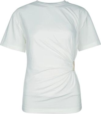 Pinko Pinko, Femme, Tops, Blanc, Taille: 42 FR Mary Maglia Jersey Cotone