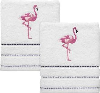 Izod Badezimmer-Accessoires, Flamingo-Kollektion, 2 Handtücher, Weiß