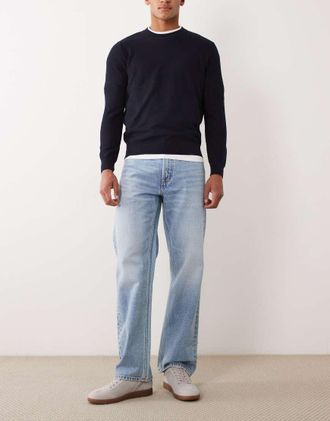 Calvin Klein Jeans Jean droit style ann&eacute;es 90 - Bleu clair d&eacute;lav&eacute;