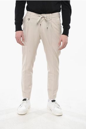Paolo Pecora Wool-Blend Chino Trousers with Drawstring and Elastic Waist size 48