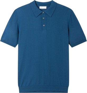 Roberto Collina Homme, Pulls, Bleu, Taille: XL Basic Cotton Knit Polo