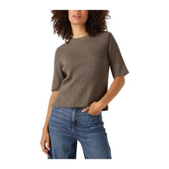 Object Brauner Strickpullover O-Ausschnitt Stil - - Knitwear - Damen - Braun - S